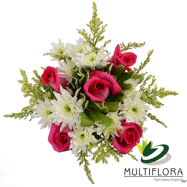 Five Dark Pink Roses | Multiflora